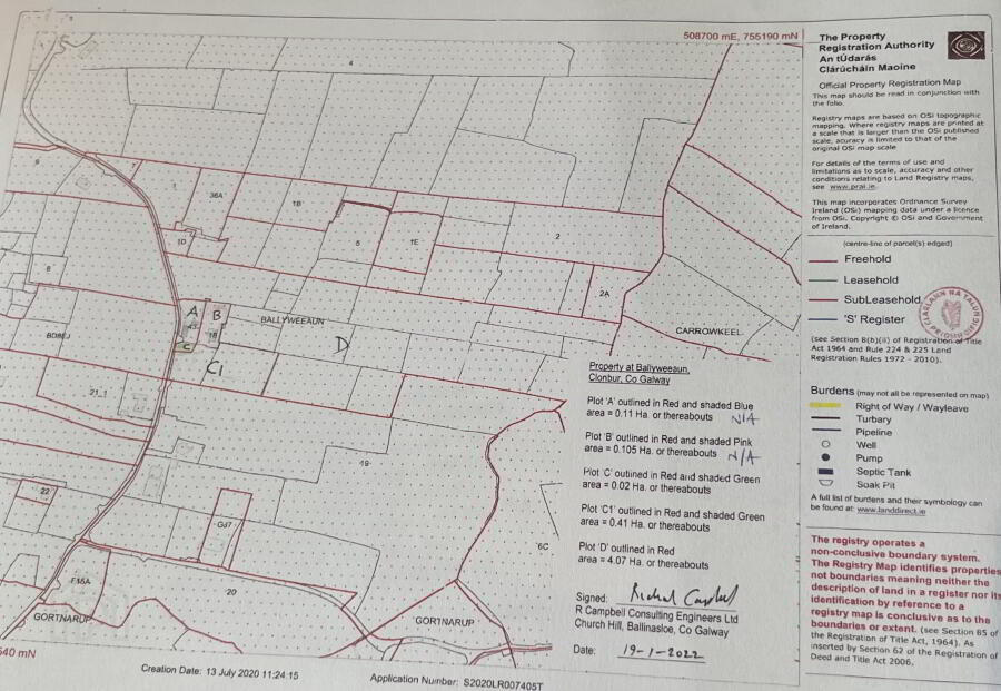 Circa 10 Acres, Of Ground Located At Ballyweeaun, Clonbur